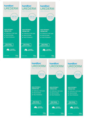 * 6 x Hamilton Urederm 10% Cream 100g for Mild Eczema Psoriasis & Dry ...
