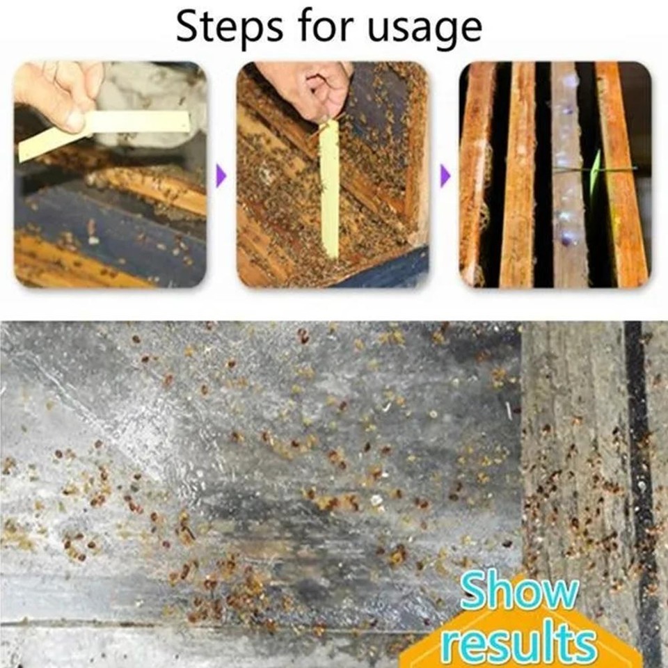 20Pcs Bee Mites Strip Medicine Pest Control Durable Drinker Beekeepin ...