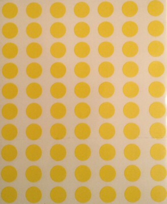 210 Small Yellow Round Circular Coloured Sticky Labels 8mm Dots ...