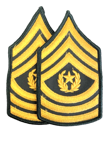 U.S. Army Command Sergeant Major Rank Stripes Chevrons on green FULL ...