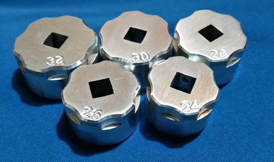 (5) Set 24 26 28 30 32 mm Chamferless Fork Sockets:Tool FOX FIT CTD top ...