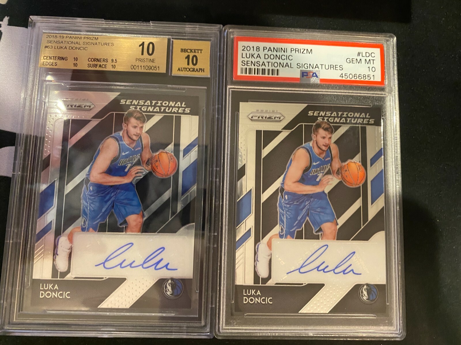 2018 Panini Prizm Sensational Signatures Luka Doncic x 2. PSA 10 & BGS ...