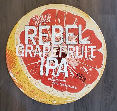 New! Samuel Adams Rebel Grapefruit IPA Round Tin Sign 18" x 18" | eBay