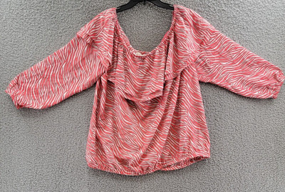 Michael Michael Kors Plus Zebra-Print Ruffled Peasant Top Women's 2X ...