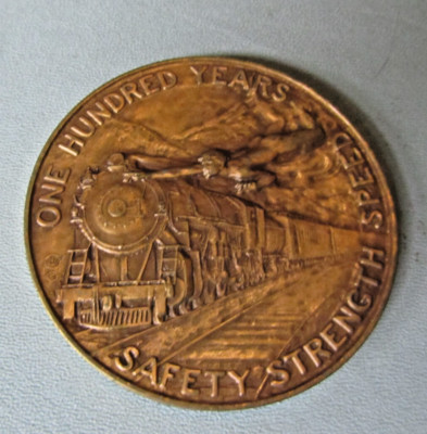 1927 B&O Baltimore & Ohio Railroad 100th Anniversary Bronze Medal 2.75 ...