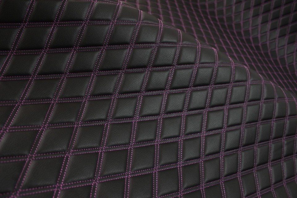 Purple Vinyl Grain Quilted Faux Leather Upholstery Fabric | Diamond 55 ...