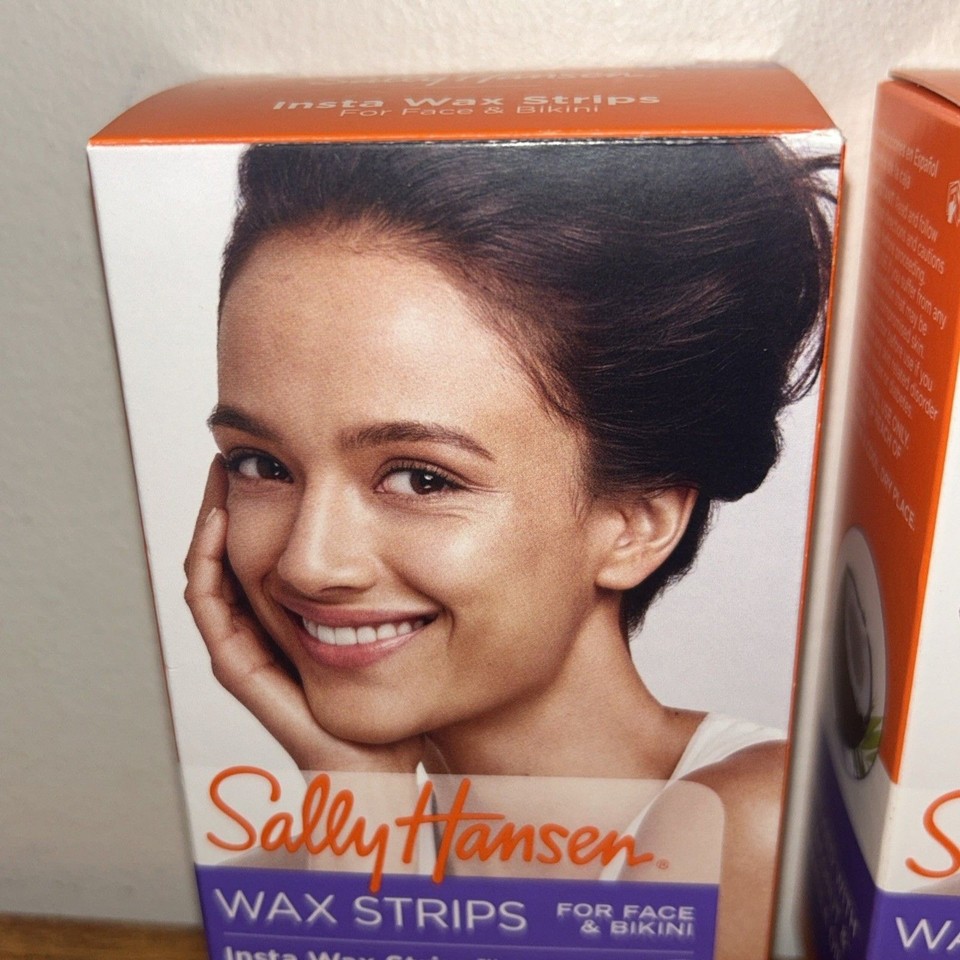 4 Sally Hansen Insta Wax Strips Face Bikini Hair Removal 24ct Each Exp ...