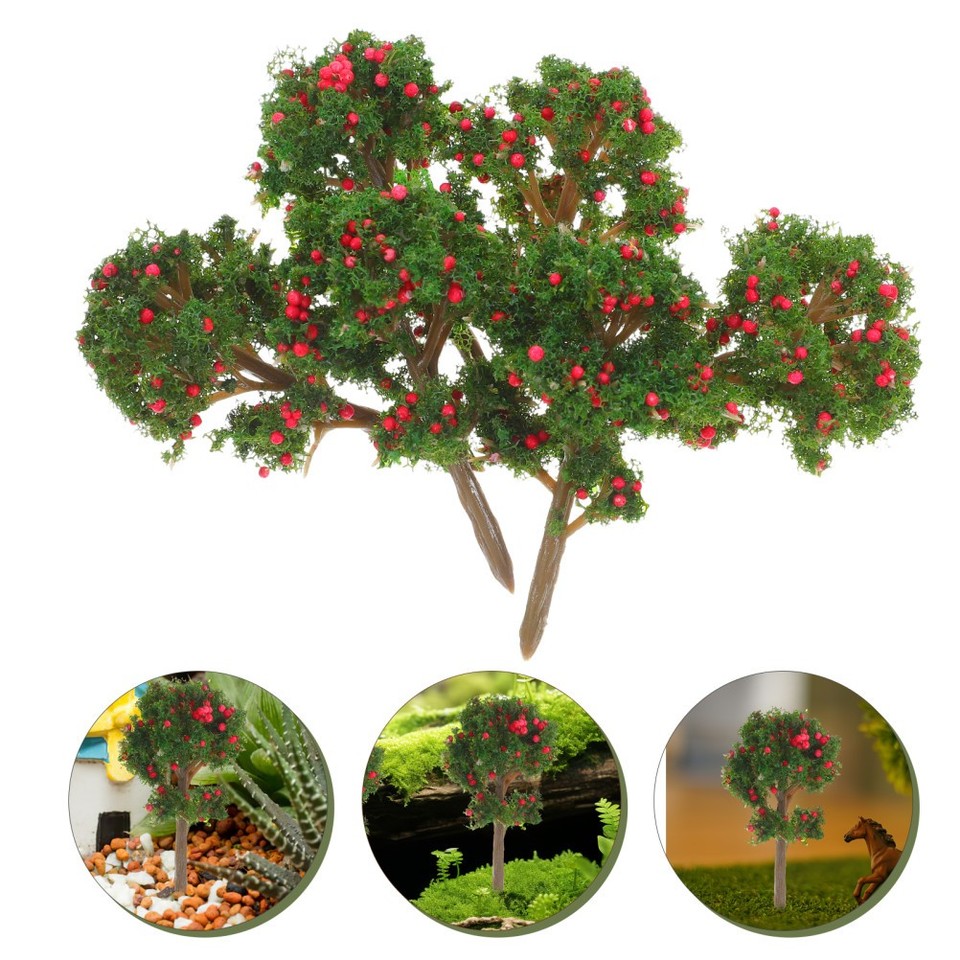 6pcs Miniature Artificial Tree Model Apple Trees For Diy Sand Table ...