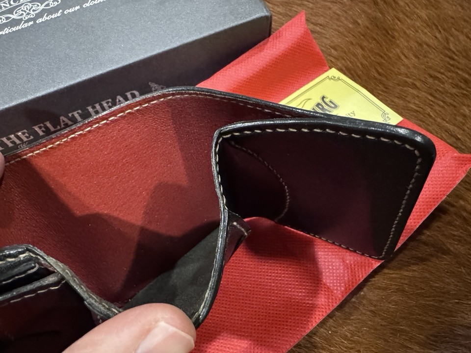 The Flat Head Shell Cordovan Trifold Mini Wallet Black Iron Heart | eBay