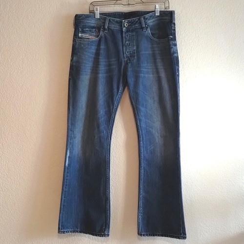 Diesel HOT Made in Italy Zathan Light Distress Wide Leg Relaxed Blue ...