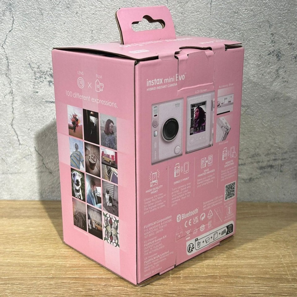 Fujifilm Instax Mini Evo Gentle Rose Instant Camera + SanDisk SD Card ...