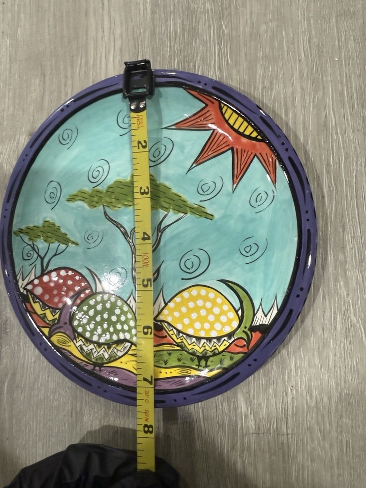 Penzo Zimbabwe 1998 Zimbabwe Hand painted African Art Pottery Plate ...