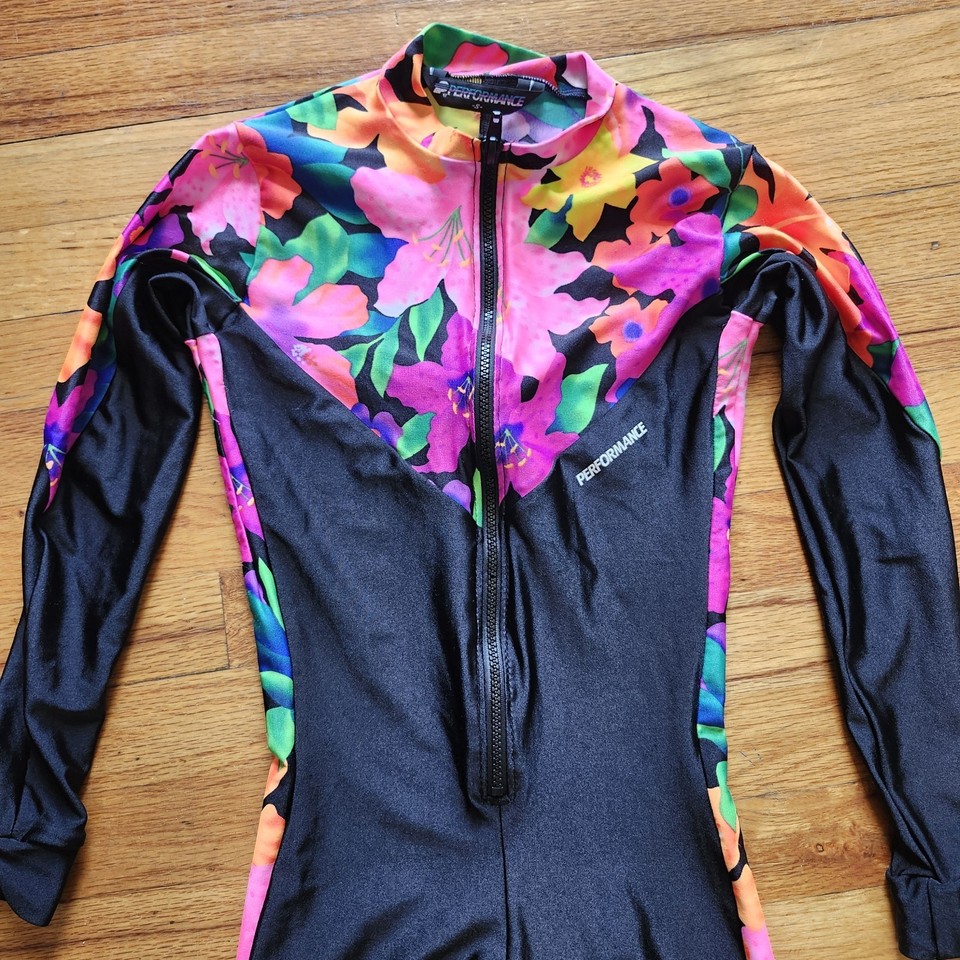 Performance Spandex Jumpsuit Full Body Suit Womens Retro Y2K Small | eBay