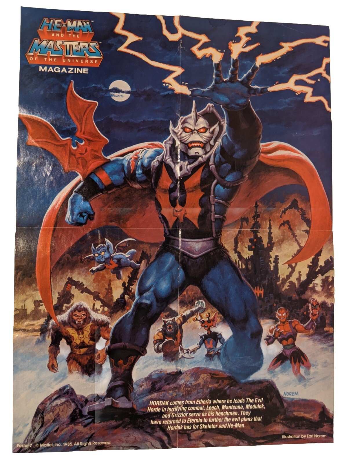 Vintage MOTU POSTER He-Man Magazine 1985 Evil Horde Hordak 1980s 22 x ...