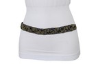 Fun Women Hippy Bling Skinny Stretch Grey Waistband Fashion Belt Bling ...