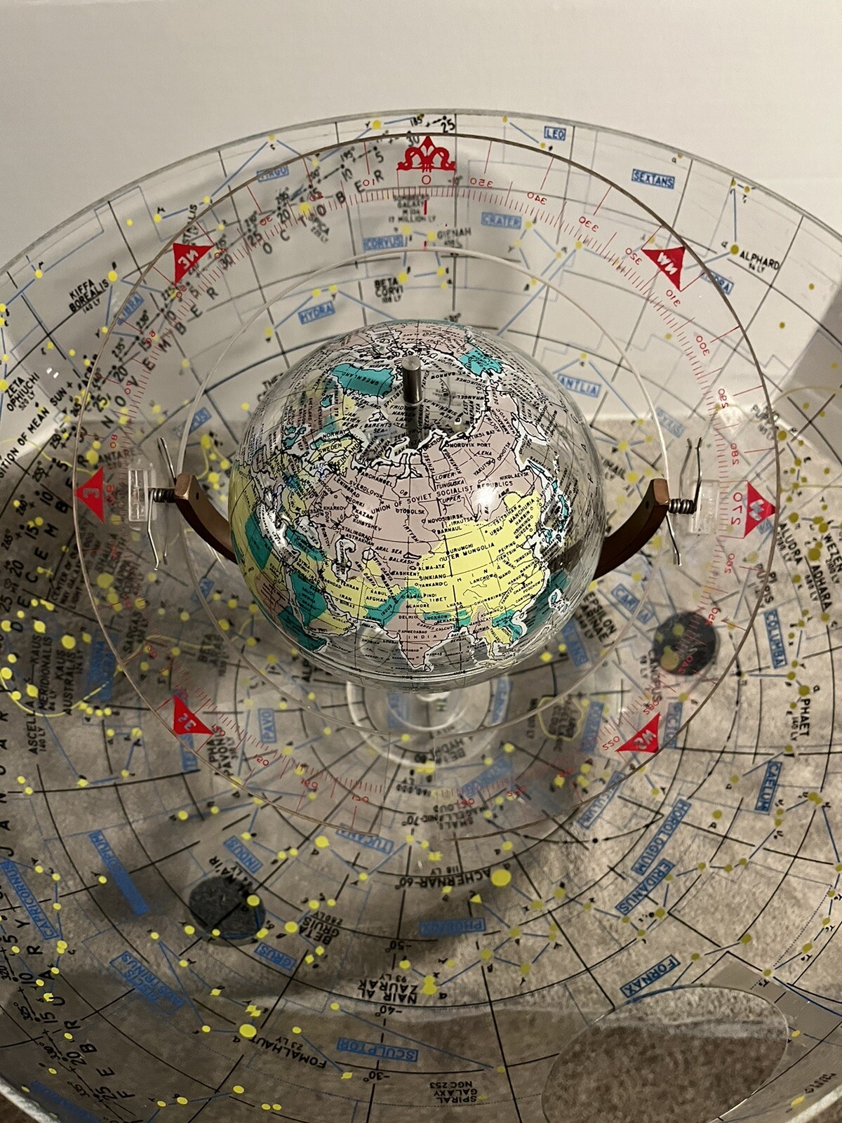 Vtg 1963 Robert Farquhar Transparent 20" Celestial Globe & Stand ...