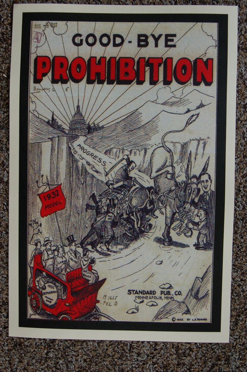 Anti Prohibition Posters 1931 Collins Diboll New Orleans Anti