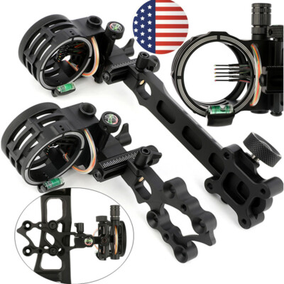 Compound Bow Sight 5 Pin Micro Adjustable Light Adaptor .019" Archery ...