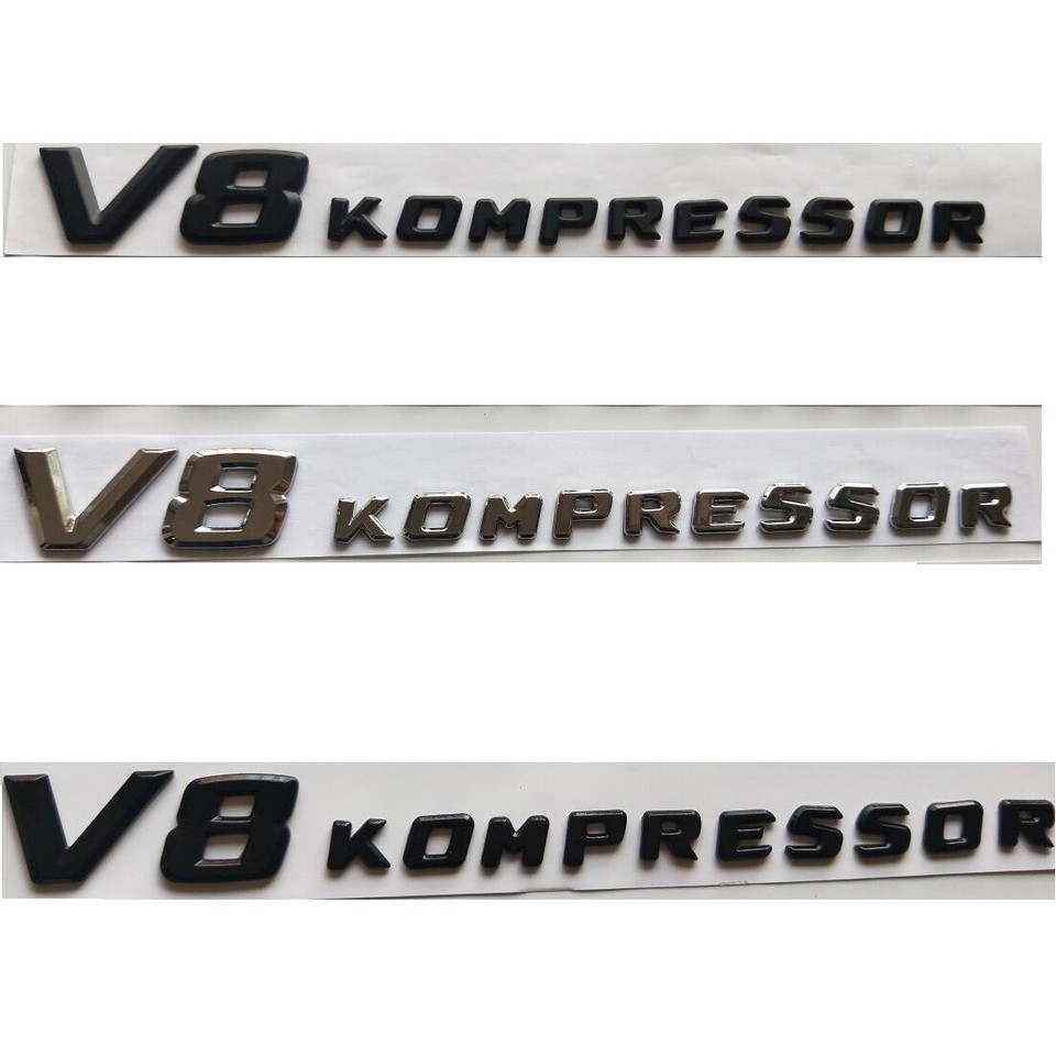 Letters V8 KOMPRESSOR Emblems Symbols Decal 2pcs for Mercedes Benz AMG ...