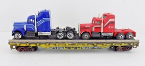 HO SCALE FLAT CAR SEMI TRUCK TRANSPORTER CUSTOM LOAD COLLECTIBLE | eBay