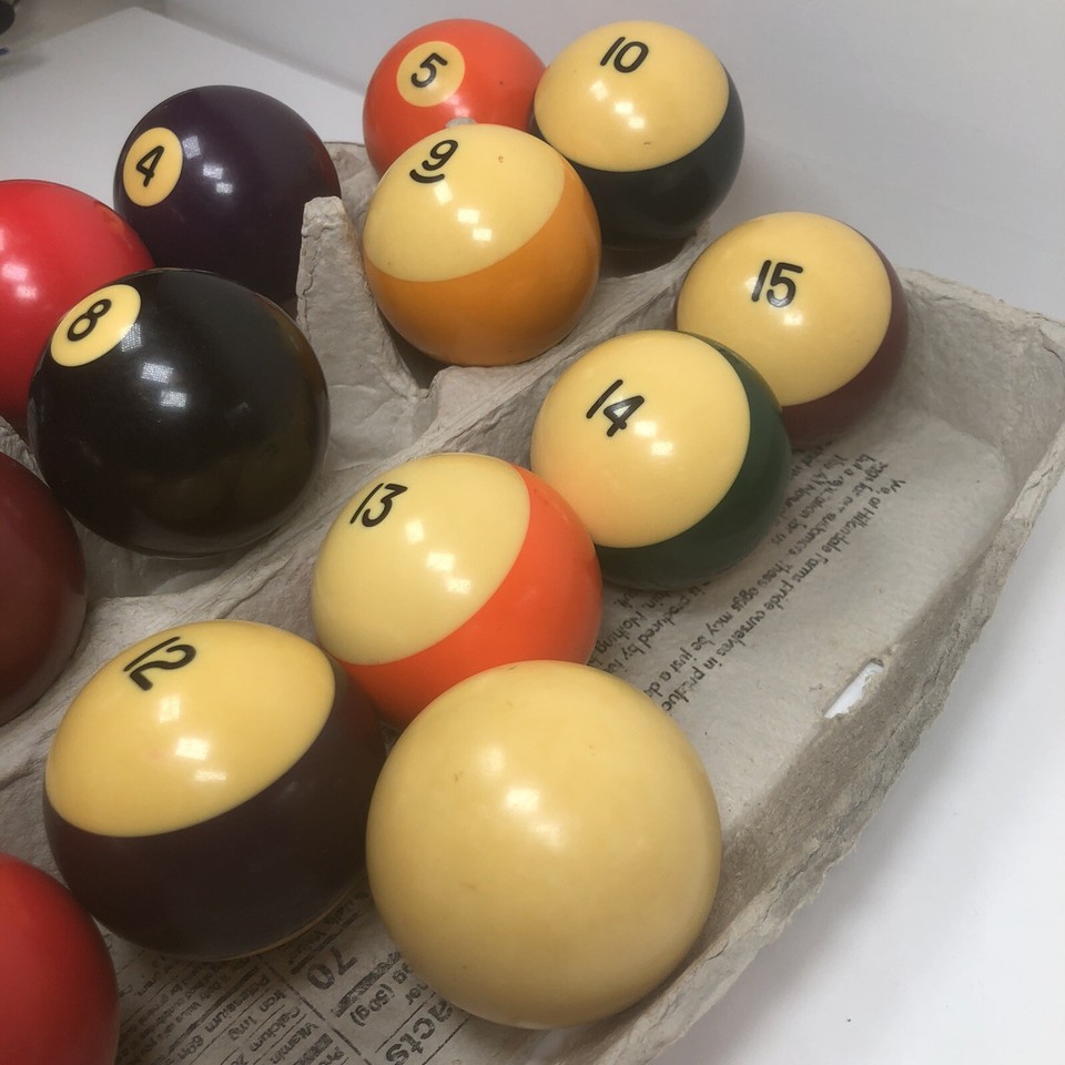 LOT Vintage Bakelite Billiard Pool Balls 2.25" Complete Set +BONUS PACK ...