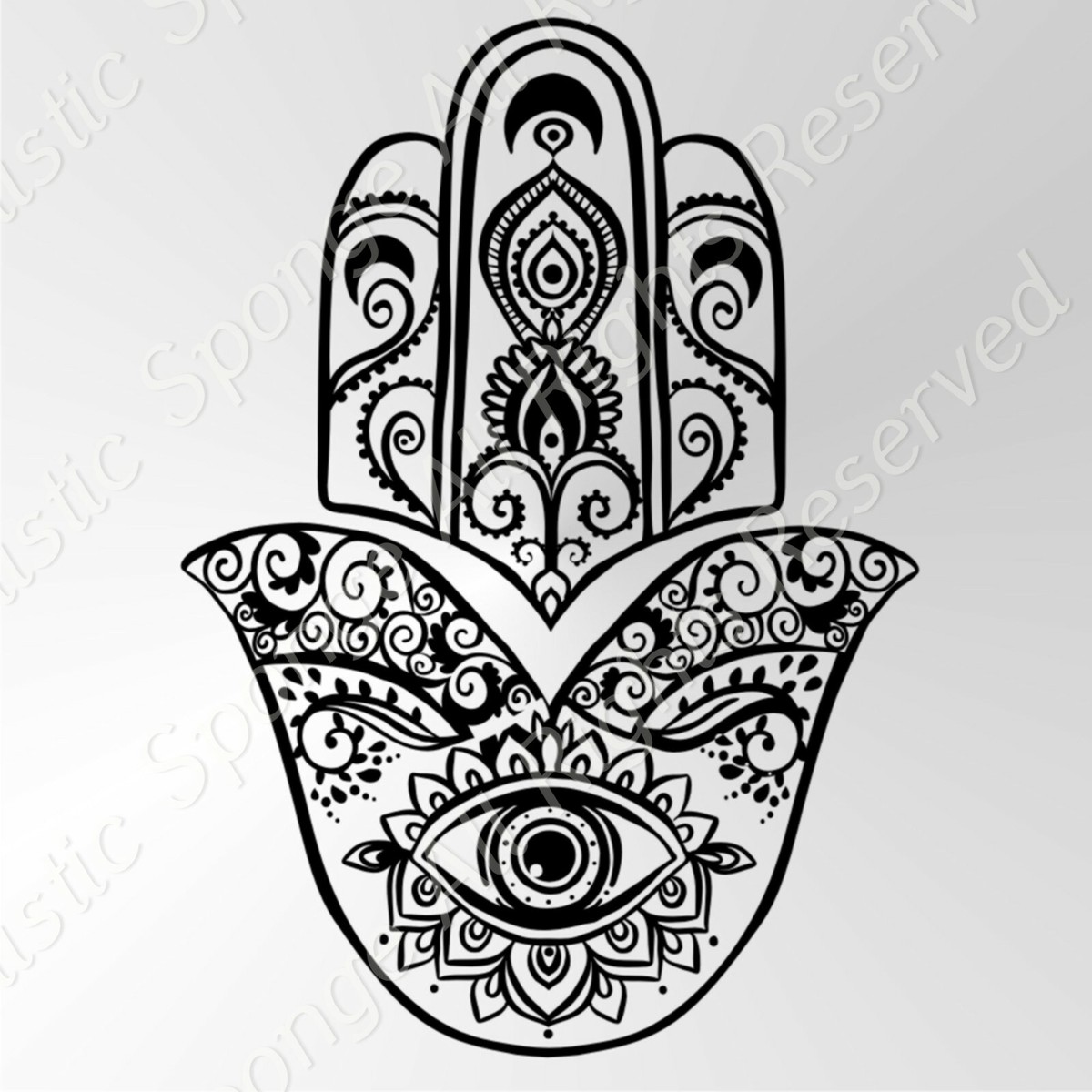 Hamsa Craft FATIMAS HAMSA HAND HENNA A3 A4 A5 Reusable Stencil