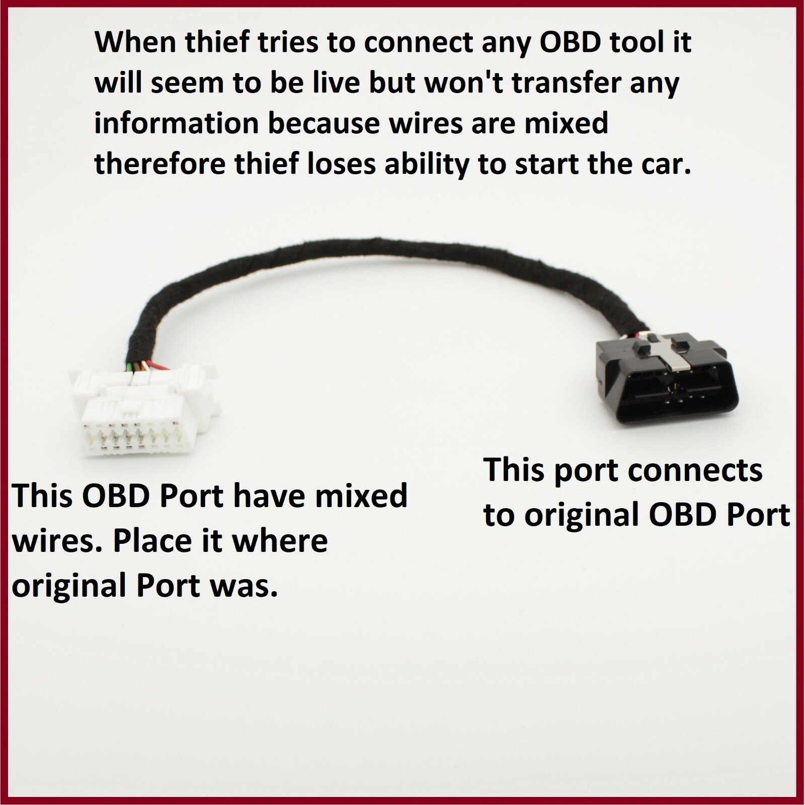 Ford OBD2 Port With Mixed Wires And Decoder Dummy Fake OBD anti theft ...