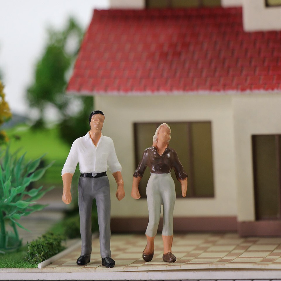 30pcs Different Poses Model Train O Scale 1:43 Standing Painted Figures ...