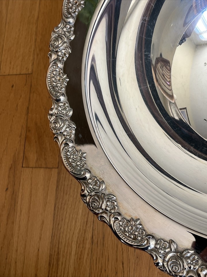 Vintage Oneida De Maurier Silver Plate Punch Bowl Set With 11 Cups ...