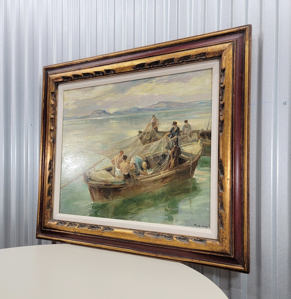 LG Original PAL UDVARY Maritime Painting-Fishermen-28"x32 ...