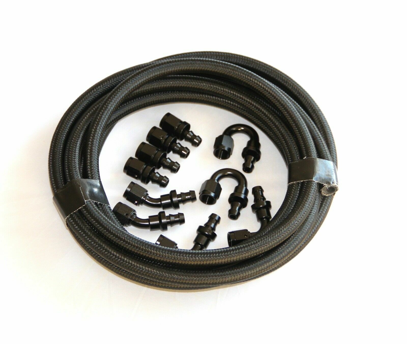 -6 AN S.S /NYLON BRAIDED CPE HOSE KIT /GAS/ OIL/ Diesel/FUEL LINE -20FT ...