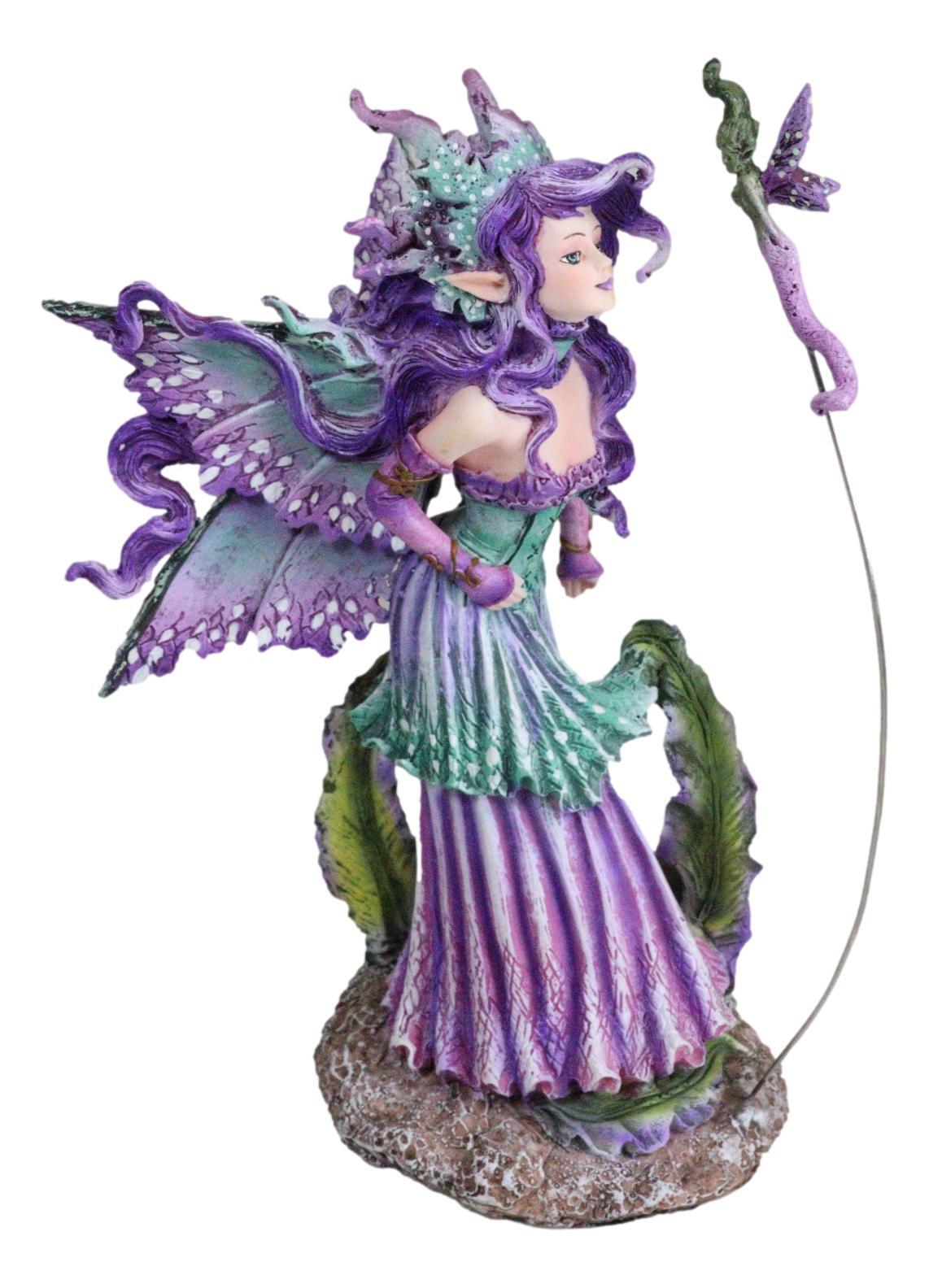 Amy Brown Pixie Gossip Enchanted Elf Fairy With Purple Nymph Dragonfly ...