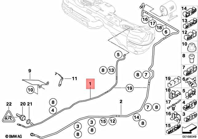 Genuine BMW E84 E90 E90N E91 E91N E92 E92N E93 Fuel Feed Line OEM ...