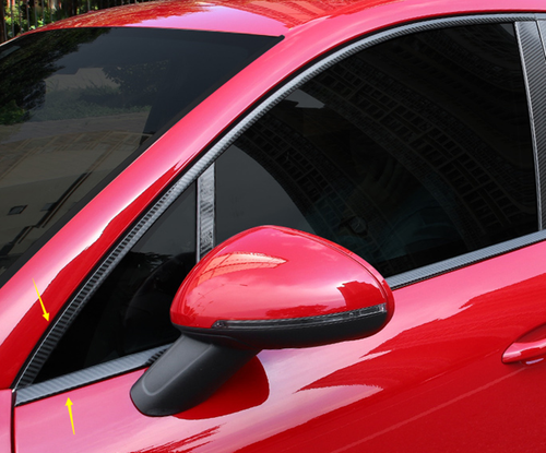 Carbon Fiber Style Car Window Molding Strips Trim For Porsche Macan ...