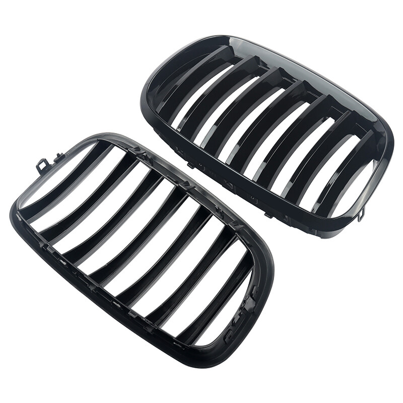 Gloss Black Front Kidney Grill Grille Single Slat For BMW X5 X6 E70 E71 ...