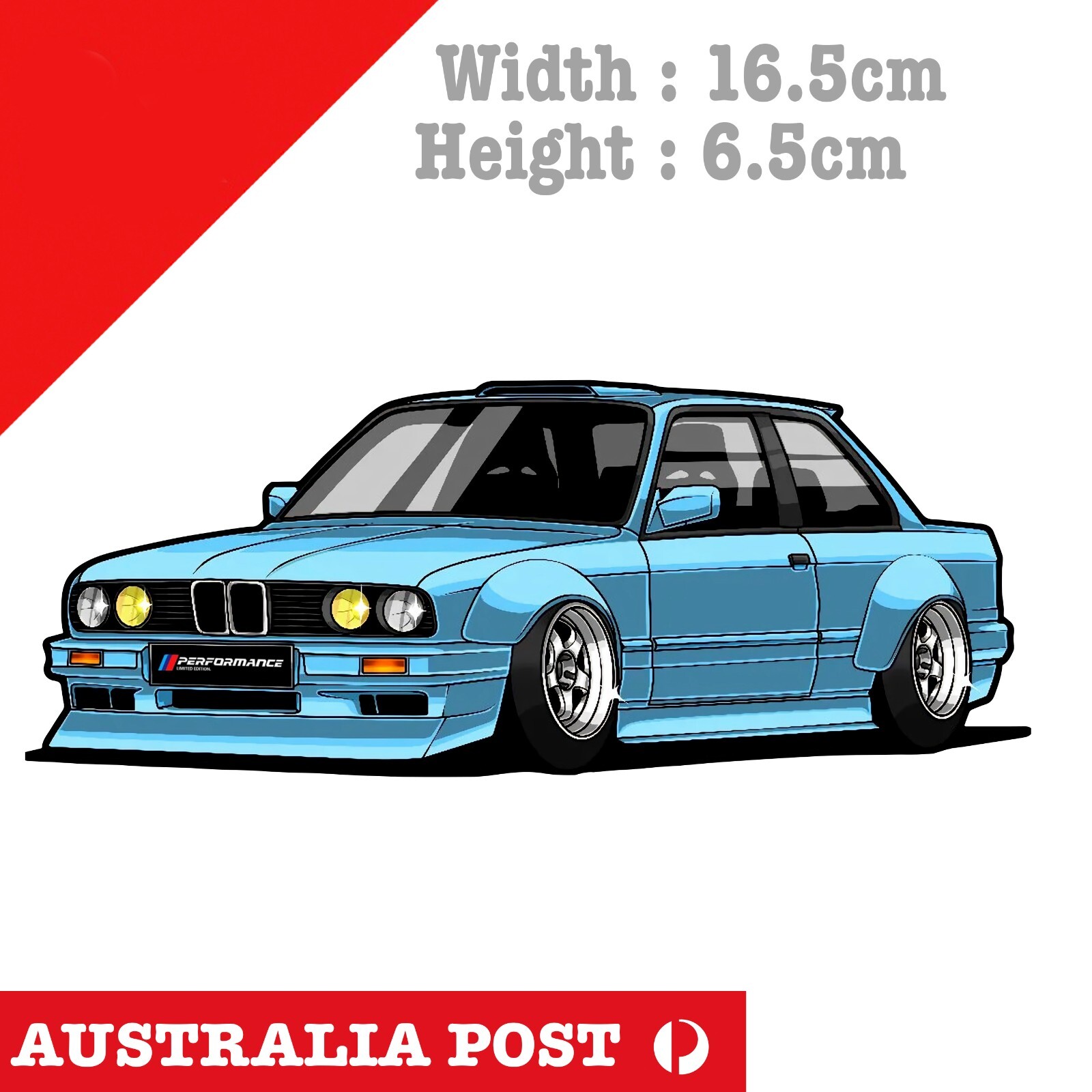 BMW E30 Performance Blue Race Car Sticker | eBay