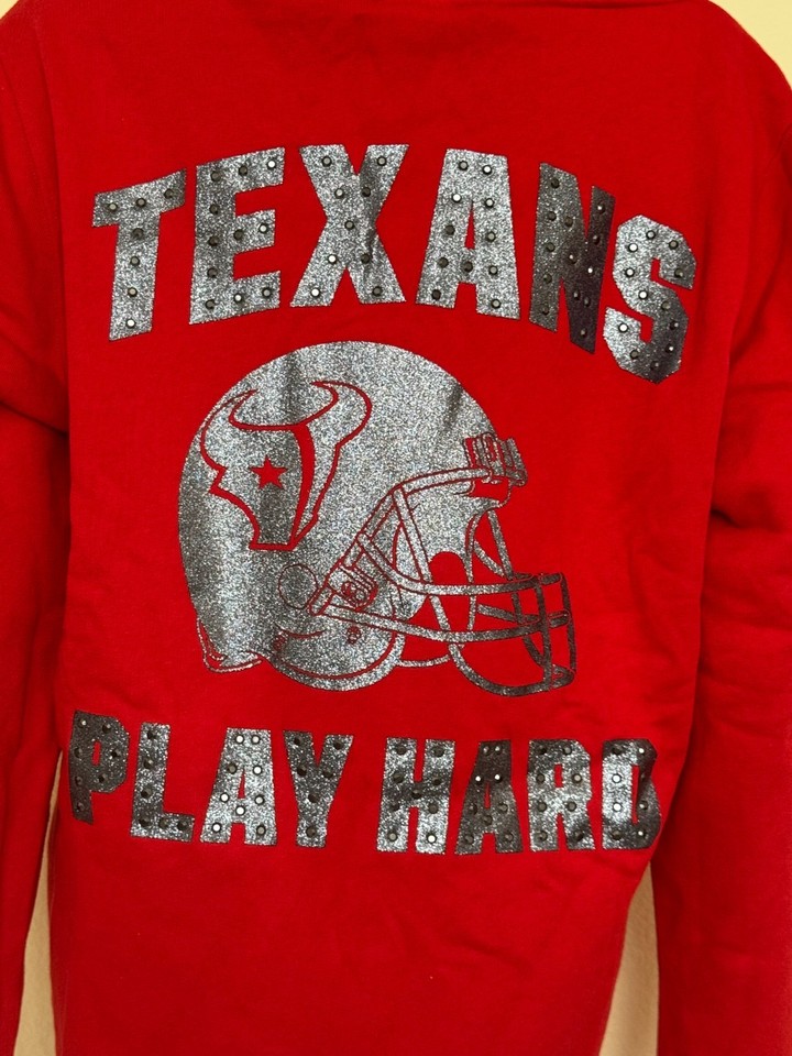 Victoria's Secret Pink Hoodie Red NFL Texans Play Hard Size Large L NWT ...
