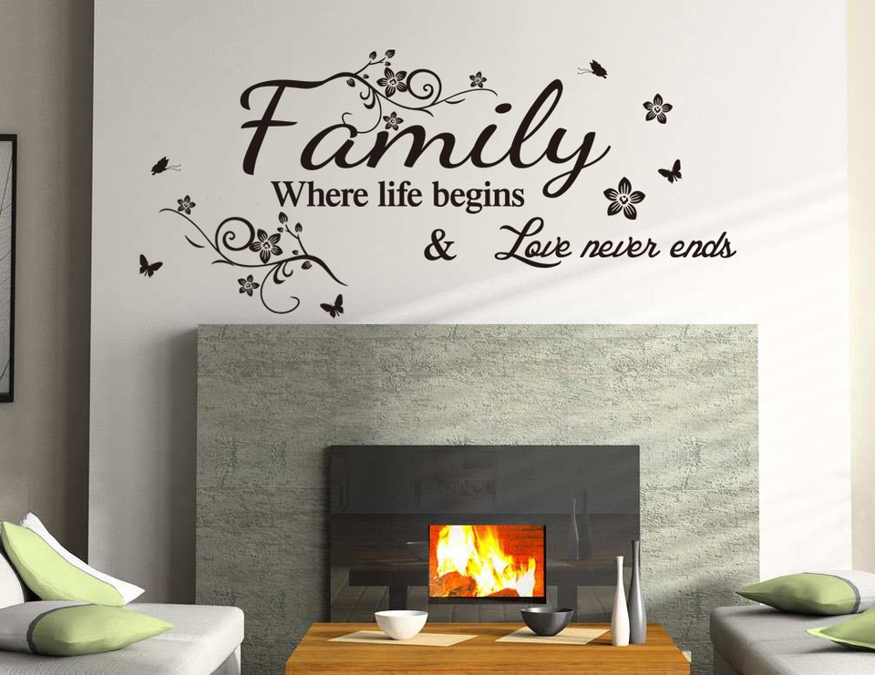 Family Love Wall Sticker Art Quotes Vinyl Wall Sticker Wall Decal HIGH ...