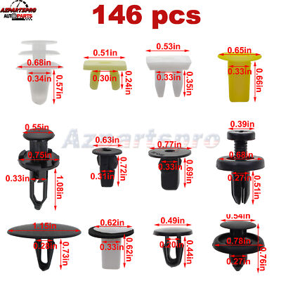 146PCS For TOYOTA Lexus Door Trim Panel Clips Retainer Screw Grommet ...