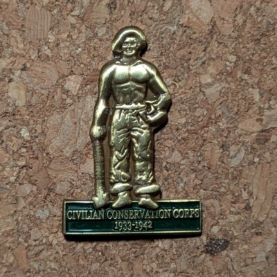 RARE CCC "Iron Mike" statue pin Civilian Conservation Corps | eBay