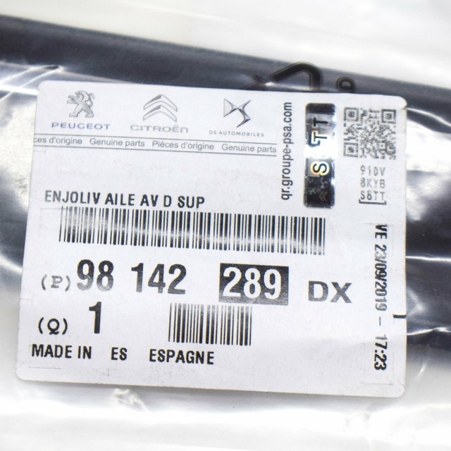 PEUGEOT 3008 P84 SUV FRONT RIGHT FENDER MOLDING TRIM 98142289DX GENUINE ...