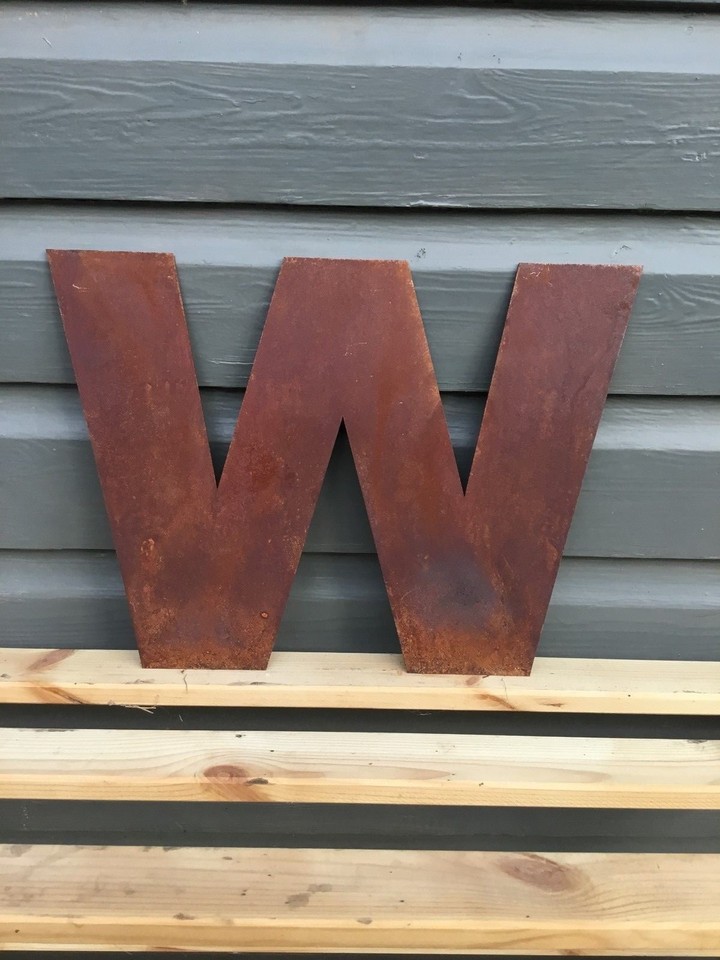 10 Inch rusty metal letters and numbers shop sign home COMBINED POSTAGE ...