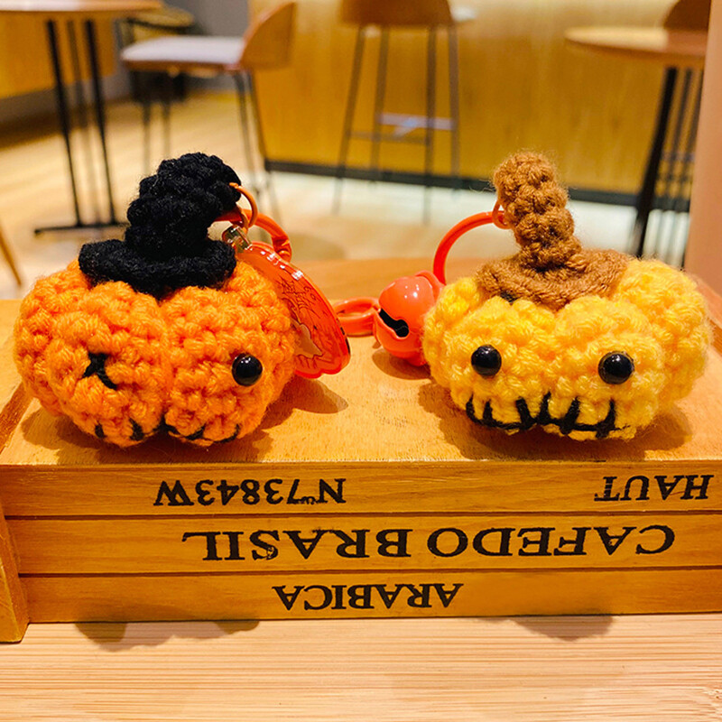 Creative Halloween Pumpkin Key Chain Cute Plush Doll Keyring Car Key ...
