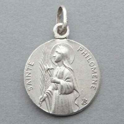 French, Antique Religious Large Pendant. Saint Philomena. John Vianney ...