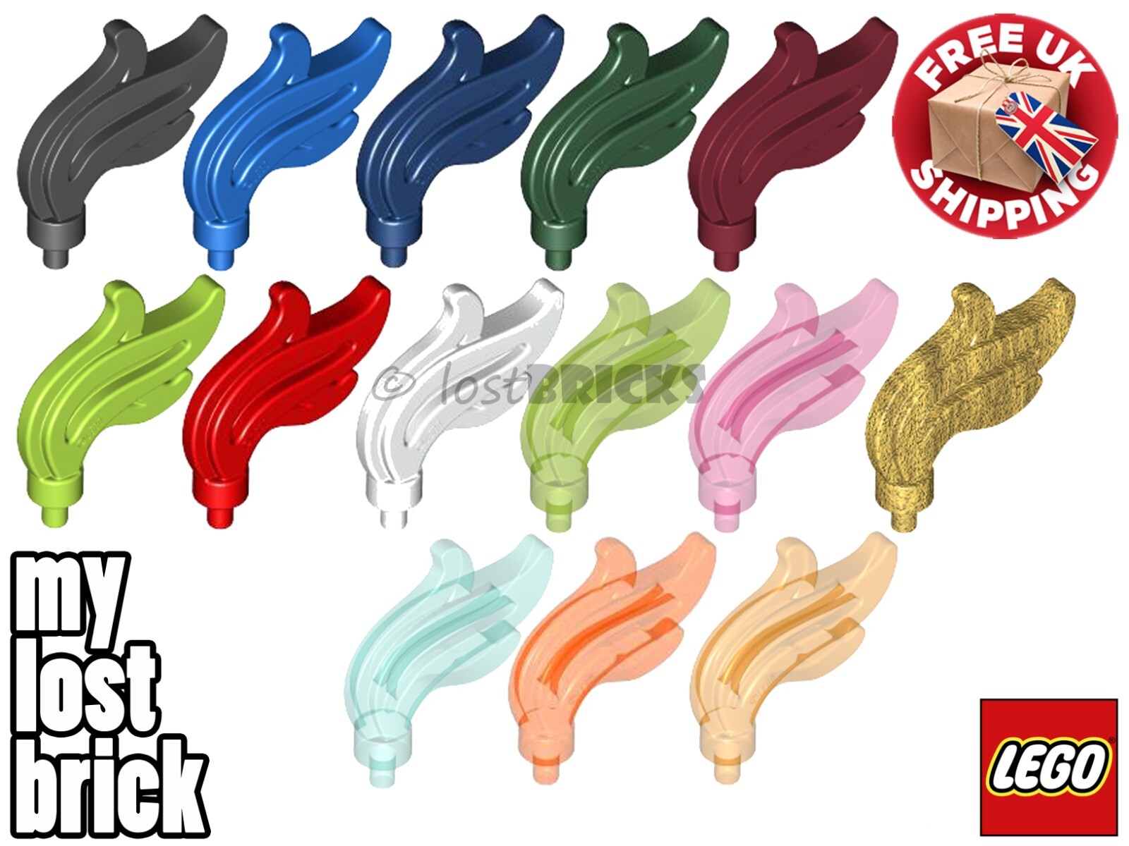 LEGO - Part 64647 - Plume Feather / Flame + NEW + SELECT COLOUR ...