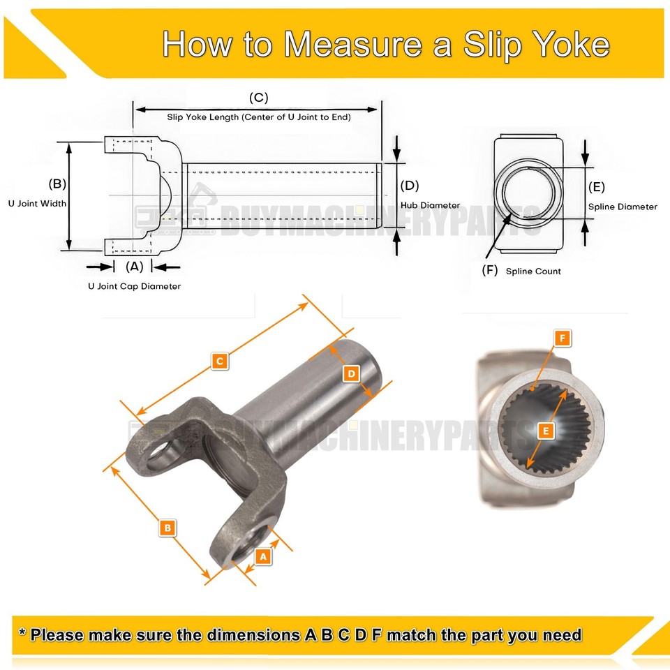 Drive Shaft Transmission Slip Yoke Trans Slip Yoke 1350 Series for Ford ...