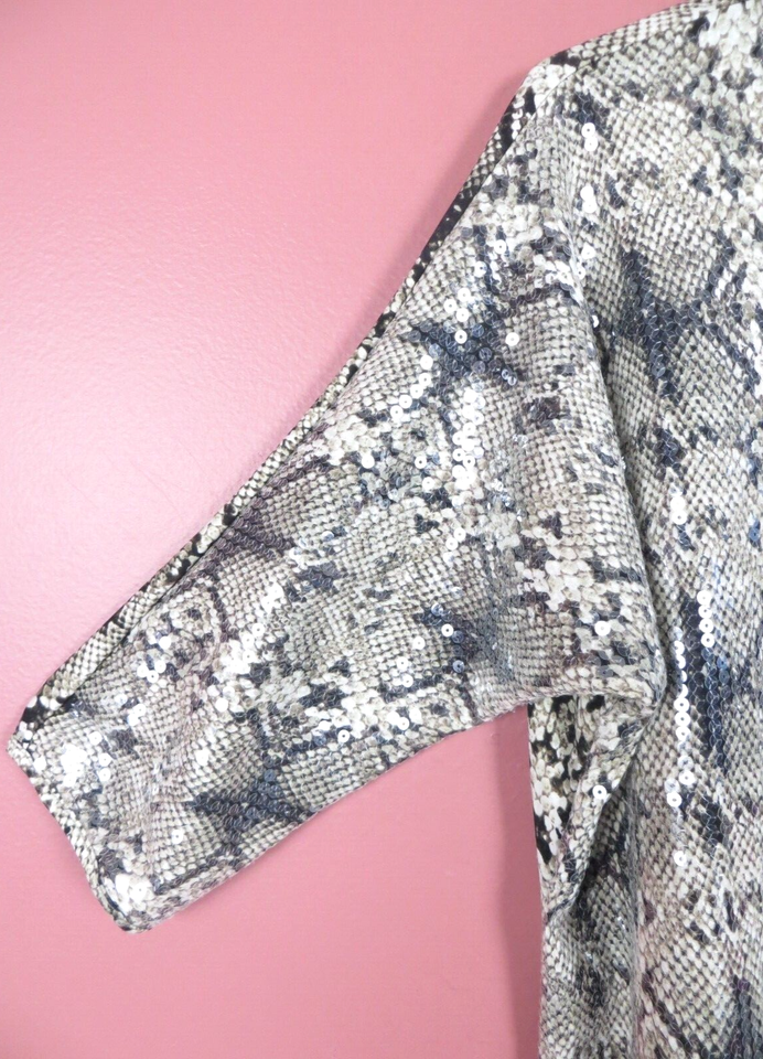 TB13153 STYLE & CO Women's Stretch Polyester Blouse 3/4 Sleeve Animal ...