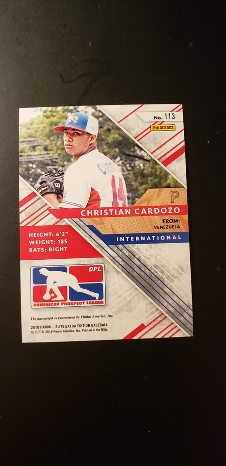 2019 ELITE EXTRA EDITION CHRISTIAN (KRISTIAN) CARDOZO AUTO - SEATTLE | eBay