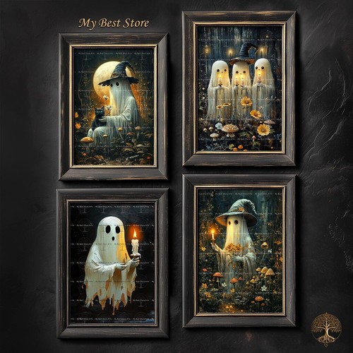 CUTE GHOST FINE ART PRINT, Halloween Decor, Witchy Poster, Fantasy ...