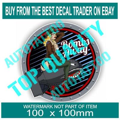 PIN UP GIRL BOMBER Decal Sticker for Mancave Hot Rod Retro Vintage USA ...